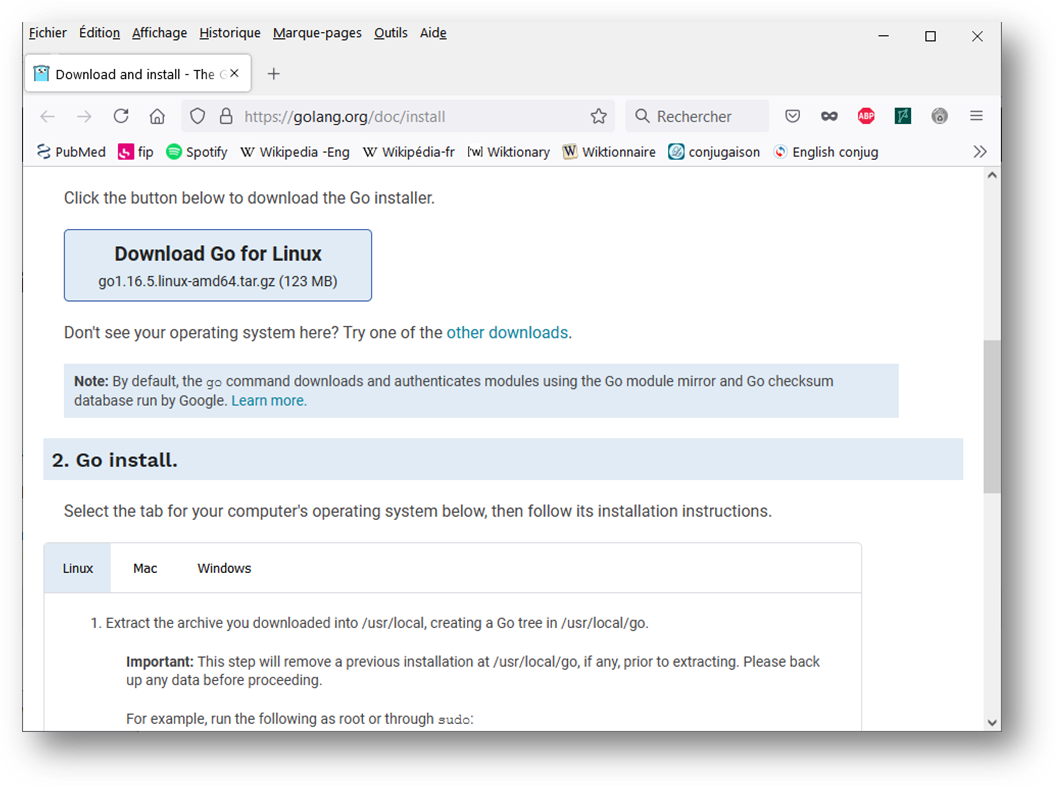 The Downloadbutton switches to the Linux version.